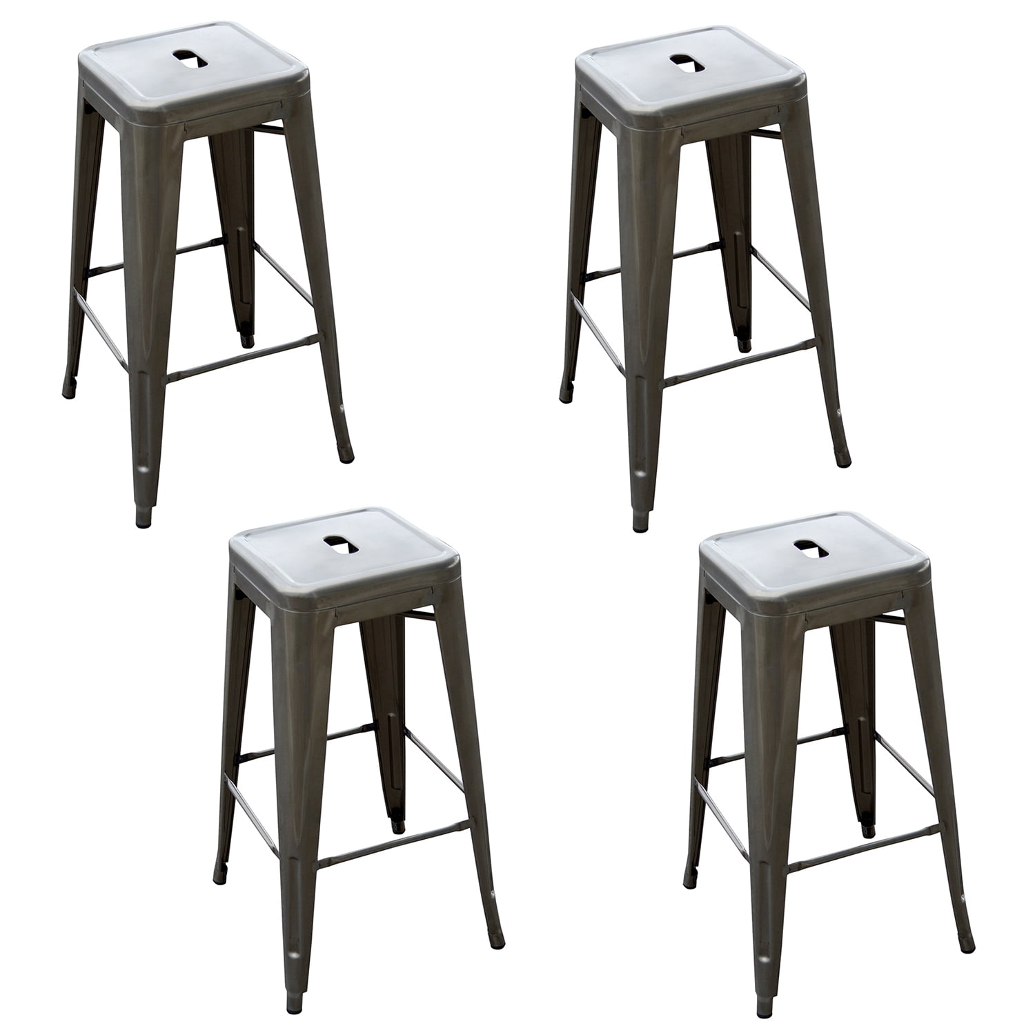 Free Shipping! AmeriHome 4 Piece 30-inch Gunmetal Backless Bar Stools ...
