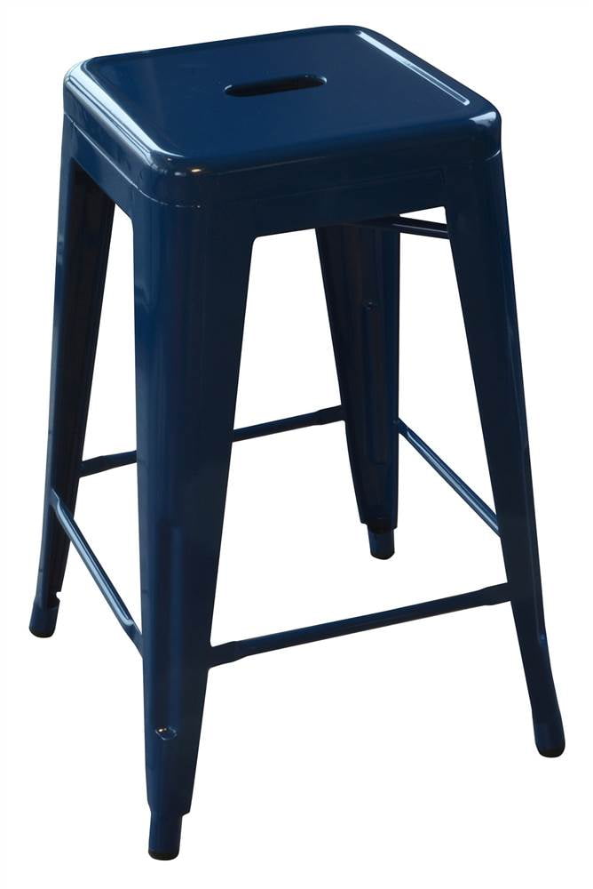 AmeriHome Loft 24" Metal Bar Stool, Blue - Walmart.com