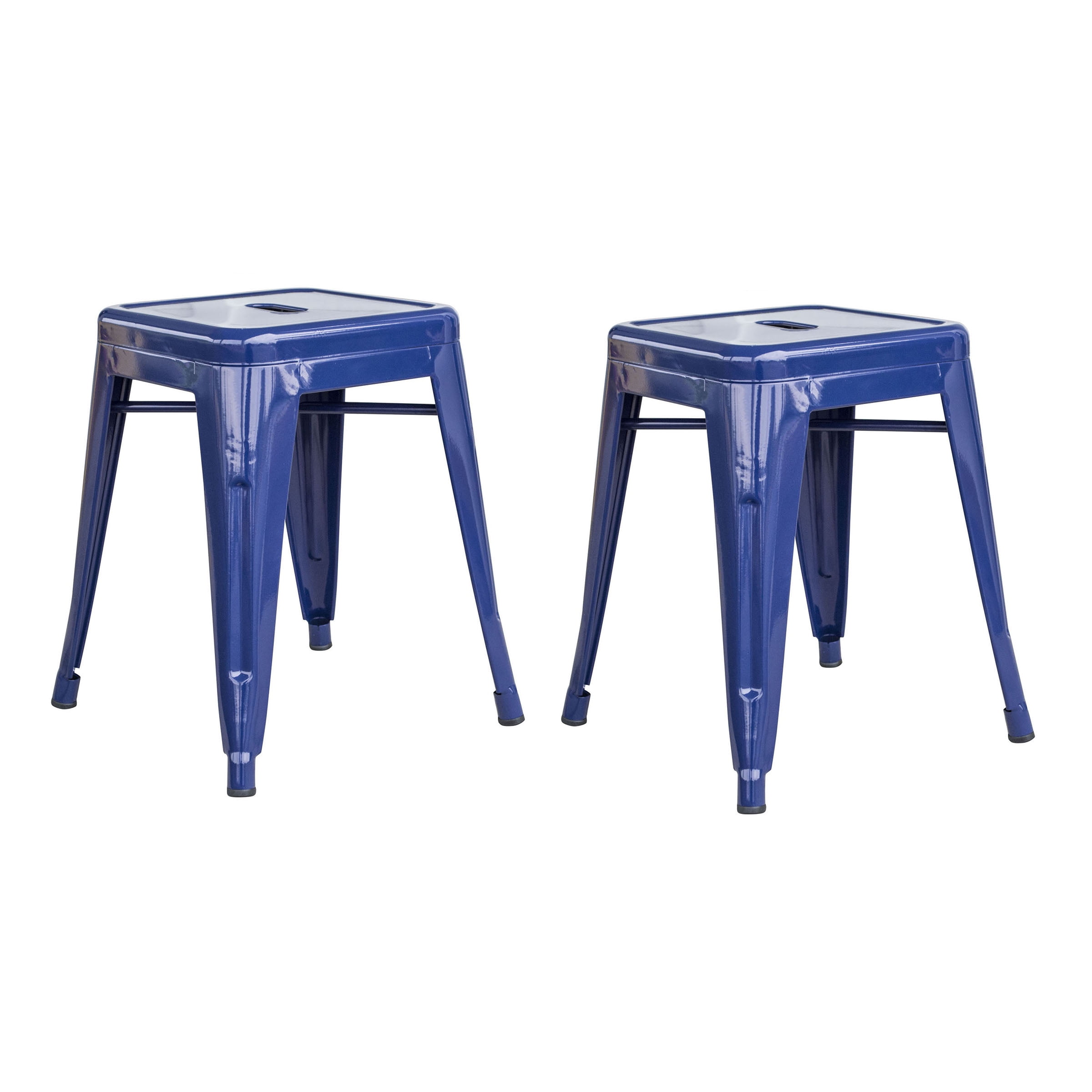 AmeriHome Loft Black 18" Metal Bar Stool, Blue, Set of 2 - Walmart.com