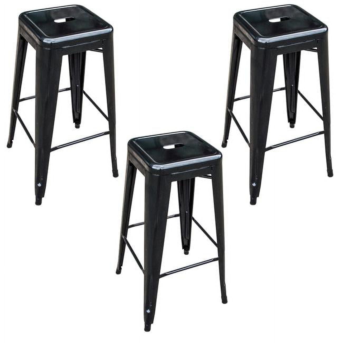 AmeriHome Loft Black Metal Bar Stool - 3 Piece - Walmart.com