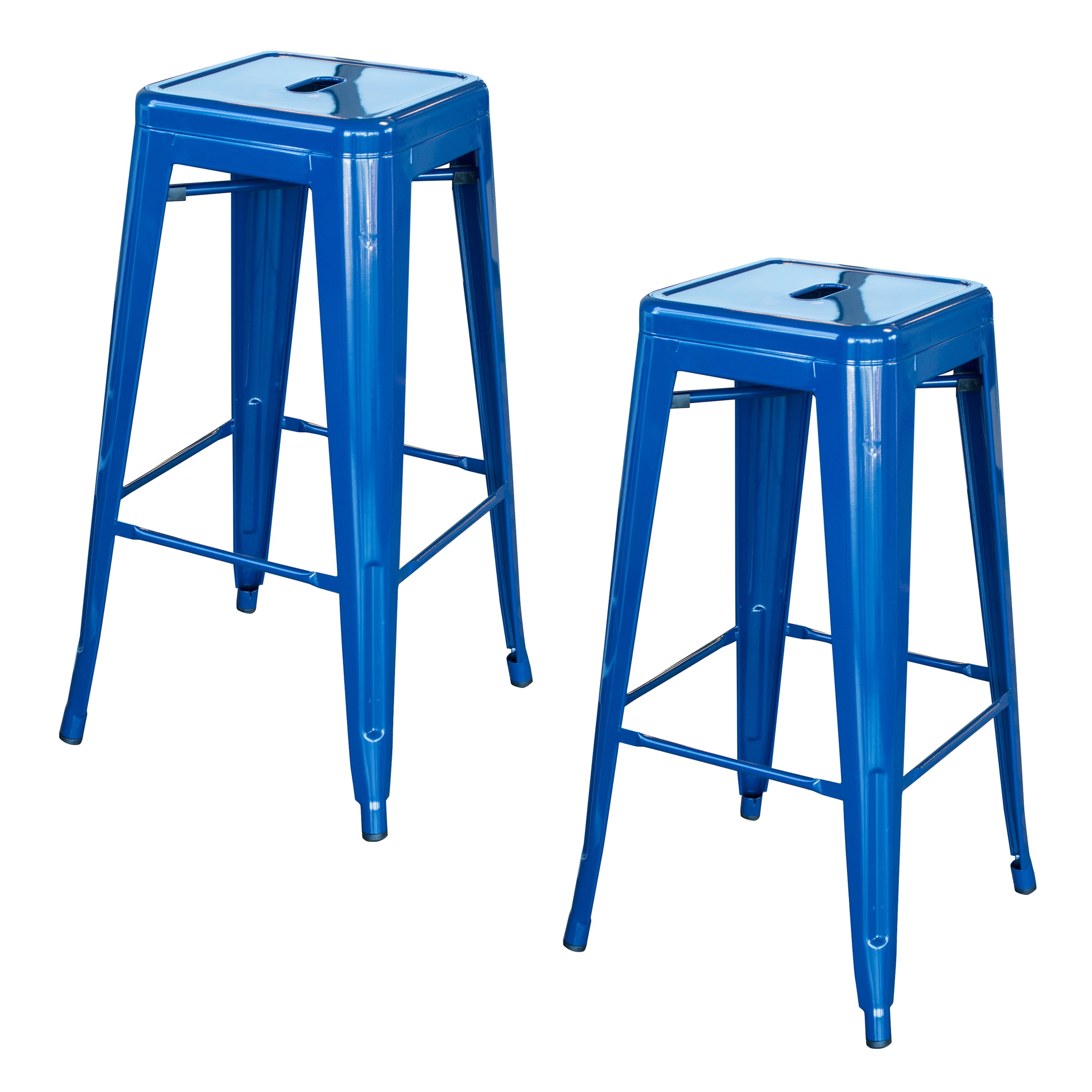 AmeriHome Loft Metal 30" Bar Stool, Blue, Set of 2 - Walmart.com
