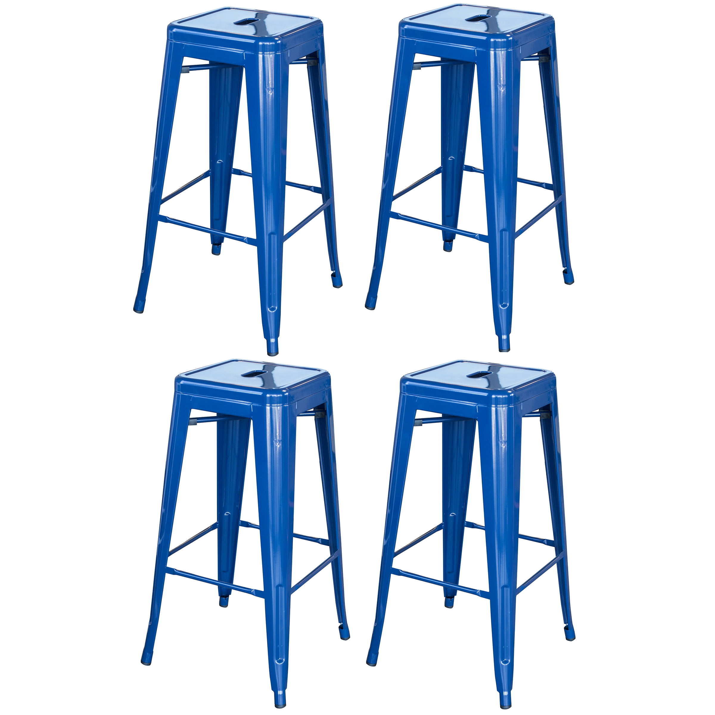 Free Shipping! AmeriHome Loft Metal 30" Bar Stool, Blue, Set of 4 ...