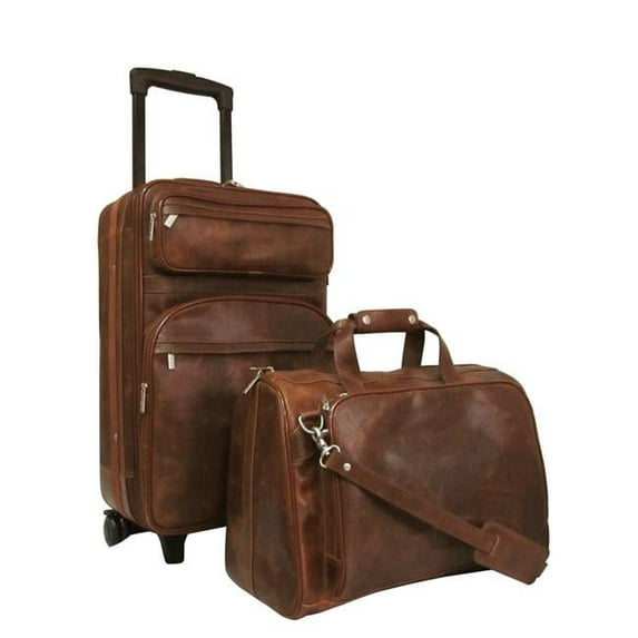 AmeriLeather 2-Piece Leather Traveler Set, Waxy Brown - Durable ...