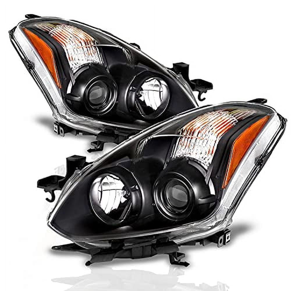 AmeriLite Black Headlights For Altima 2Dr Coupe Halogen Type (Pair ...