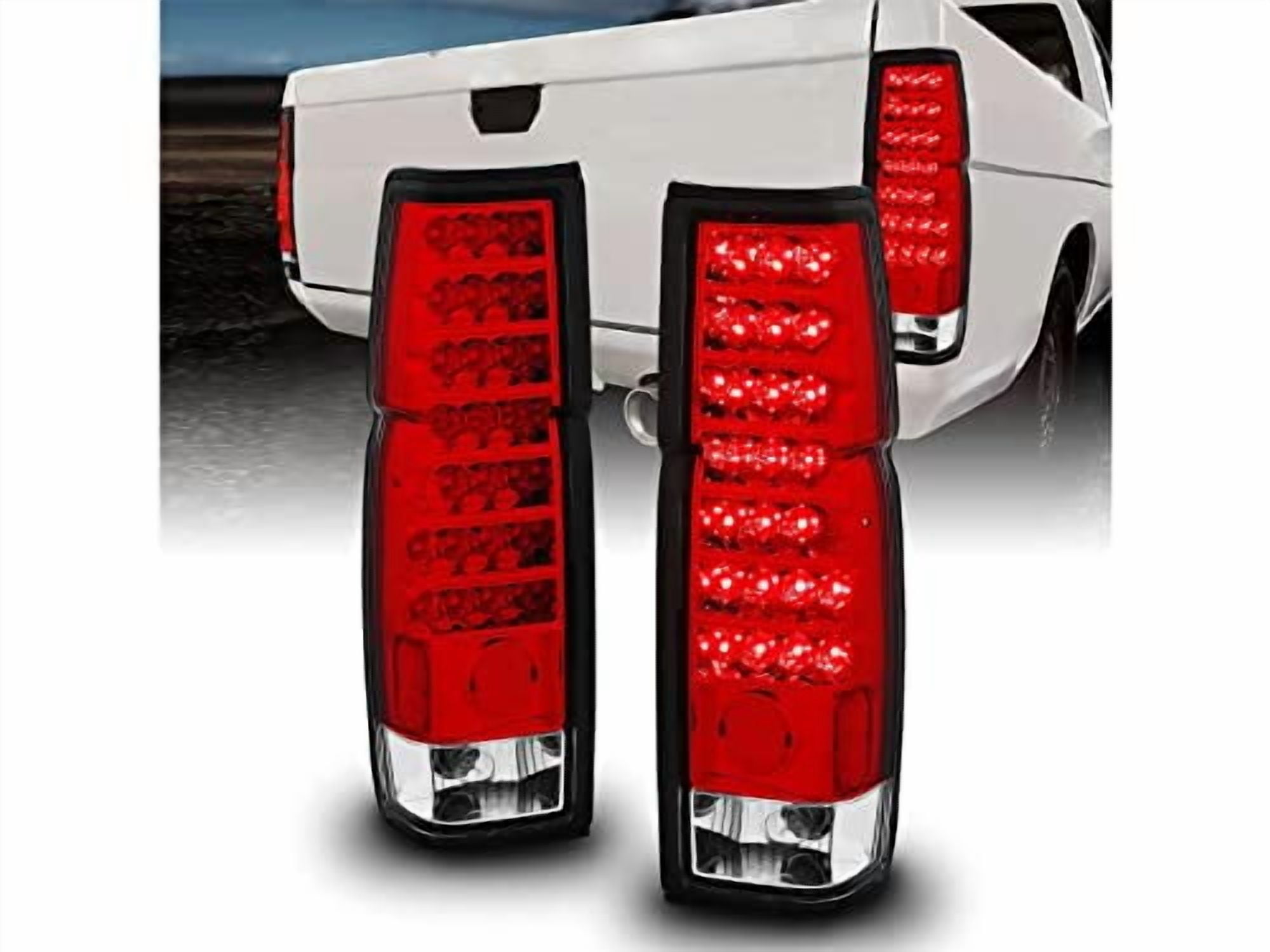 AmeriLite Red/Clear LED Tail Lights For Hardbody - Passenger and Driver ...