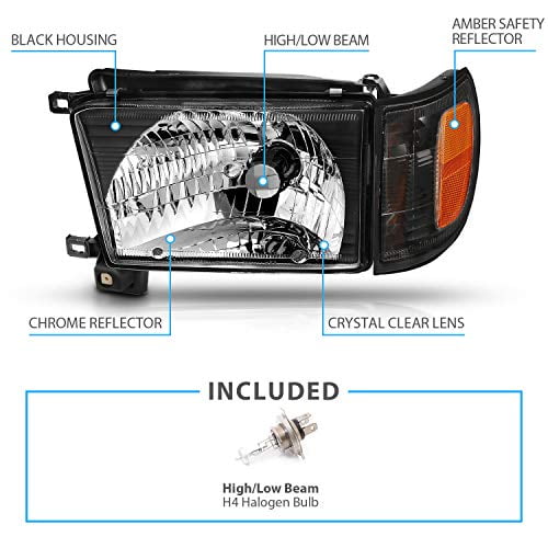 AmeriLite Replacement Halogen Headlights With Corner Lamp + Bracket For ...