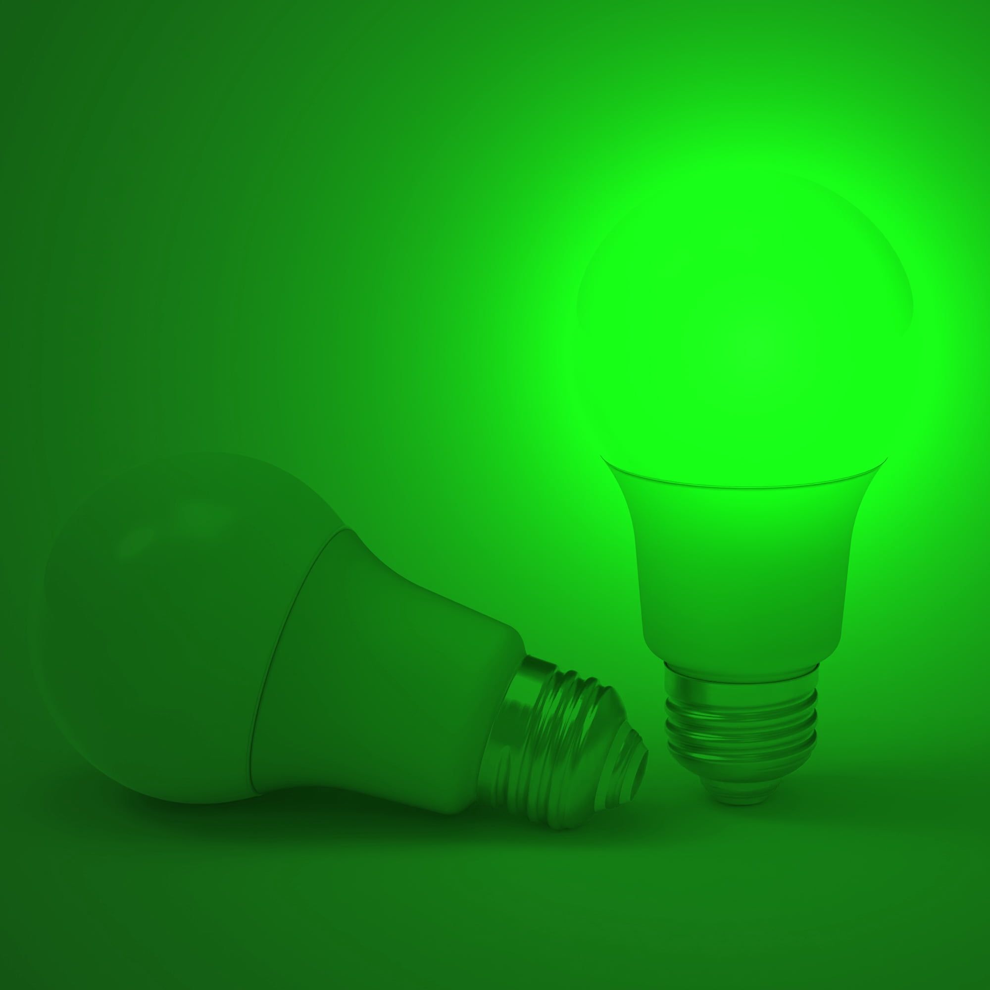 AmeriLuck 2-Pack Green Light Colored A19 LED Bulb for Bedroom and Porch ...