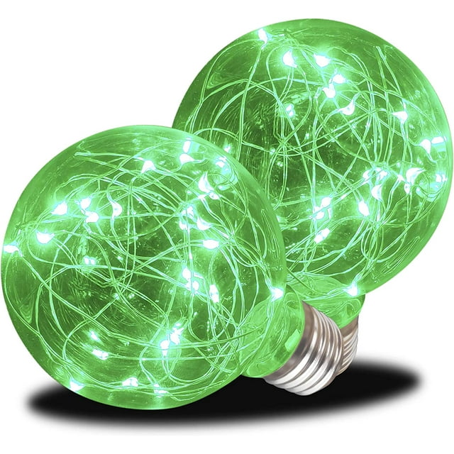 AmeriLuck LED G25 Globe Glass Fairy Light Bulb, Starry Fun Lighting ...