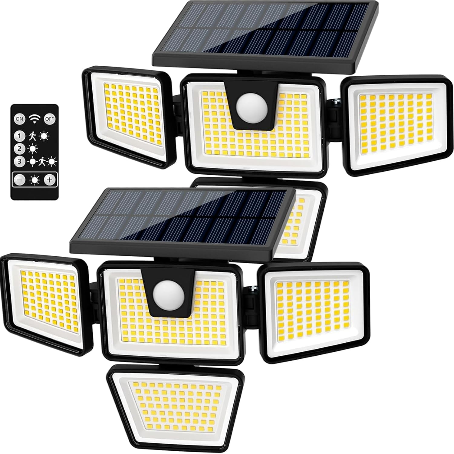 AmeriTop Solar Lights Outdoor, 2 Pack LED High Brightness Cordless ...