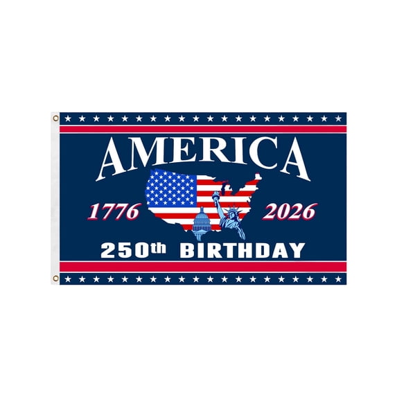 America 1776-2026 250th Birthday Flag, Polyester Outdoor Patriotic ...