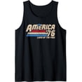 America 1776 Patriotic Vintage USA Flag Retro 4th of July Tank Top ...