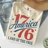 America 1776 Shirt Land of the Free Tee 4th of July T Shirt Retro ...