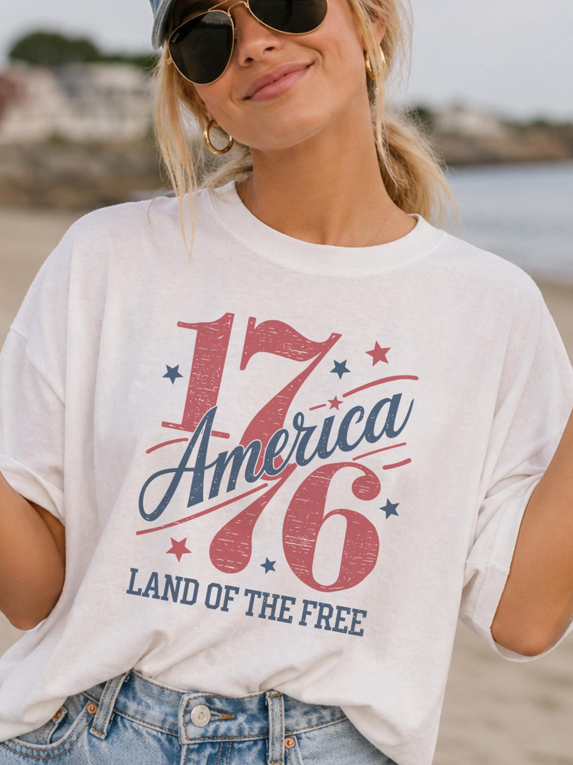 America 1776 Shirt Patriotic Fourth of July Shirt Land of the Free Tee ...