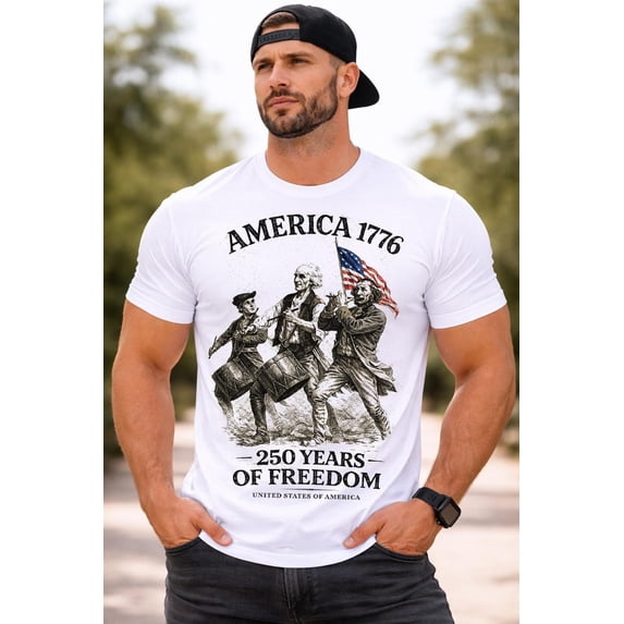 America 1776 Shirt, Patriotic Vintage USA Flag Tee, 250 Years of ...