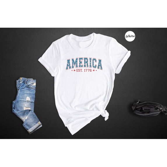America 1776 Shirt, Usa Flag, Independence Day - Walmart.com