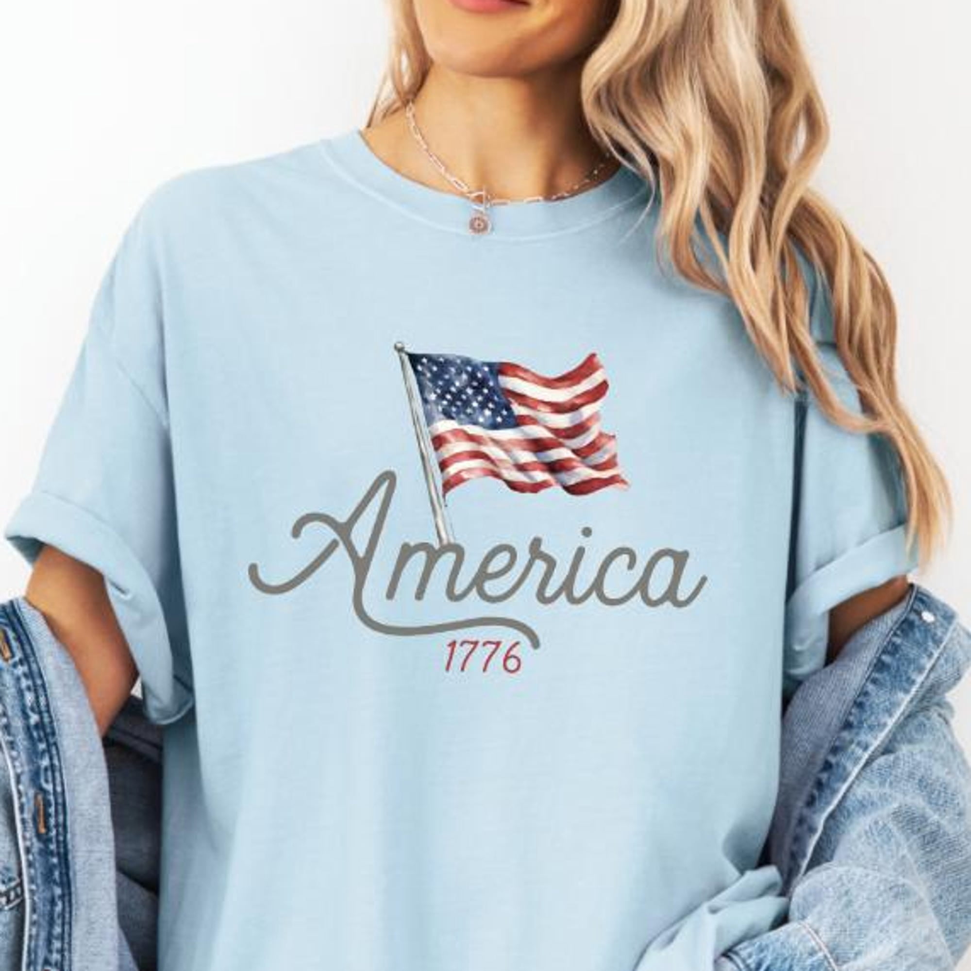 America 1776 TShirt Patriotic USA Flag Tee United States Shirts 4th of ...