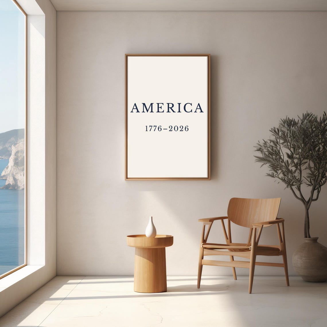 America 1776 Wall Art 250th Anniversary USA Minimal Decor United States ...