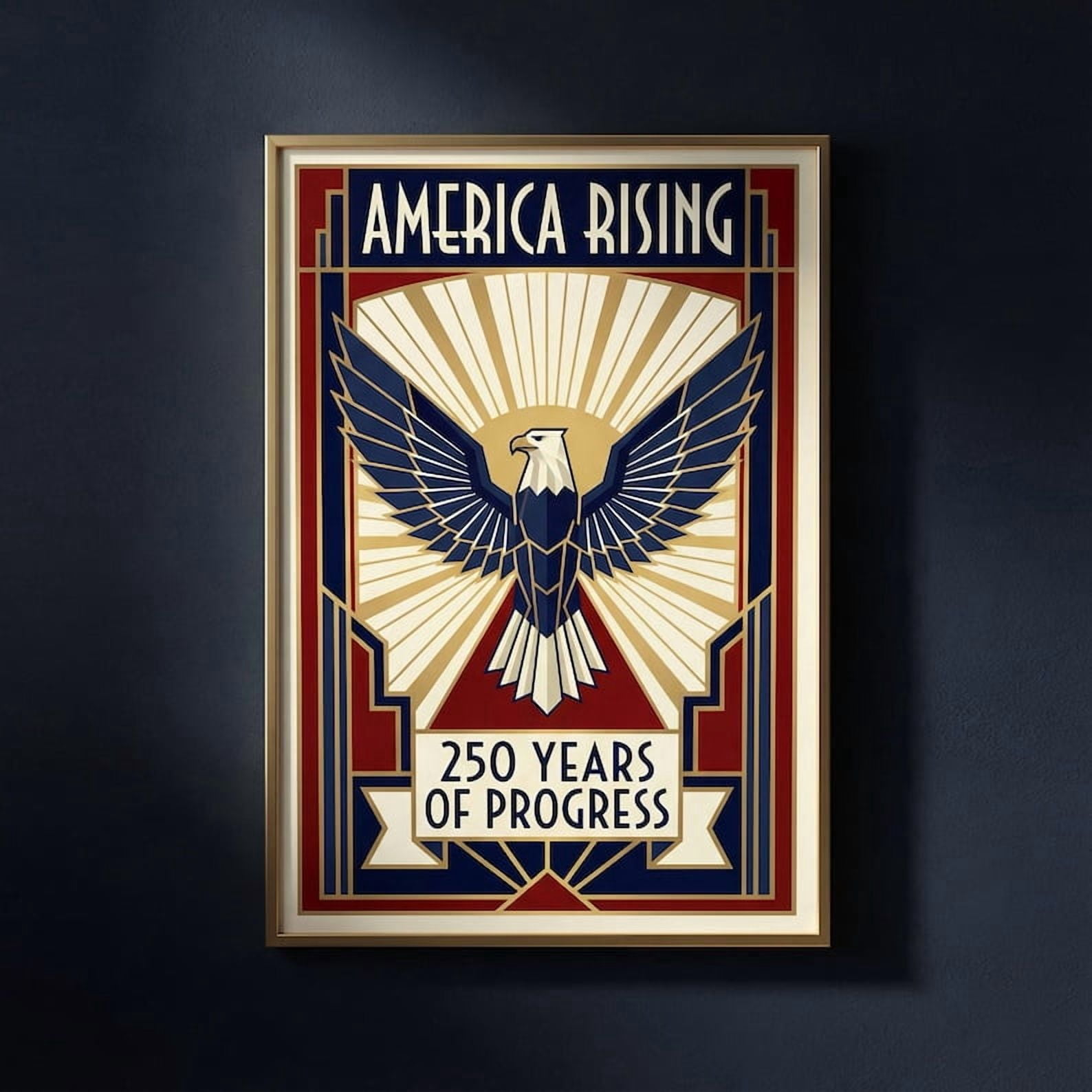 America 250 (1776Ã¢â‚¬â€œ2026) Art Deco Poster Elegant Patriotic ...