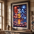 America 250 1776 Farmhouse Decor Independence Fireworks Art Unframed ...