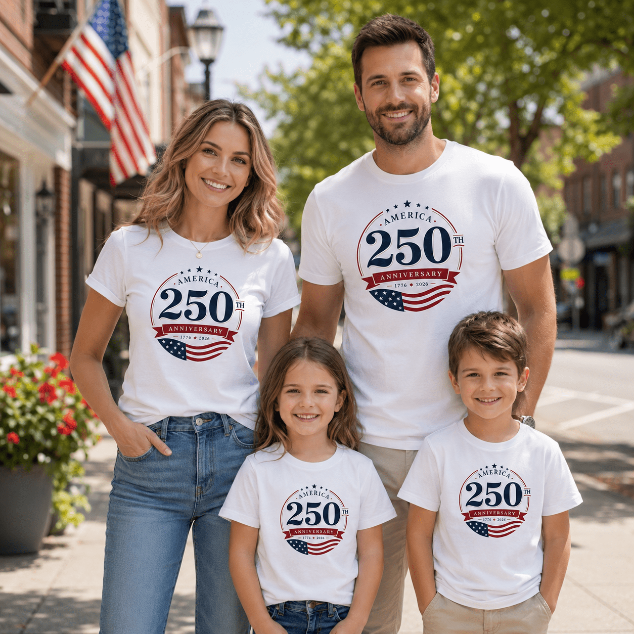 America 250 Anniversary Family Matching Shirts, USA 250 Years of ...