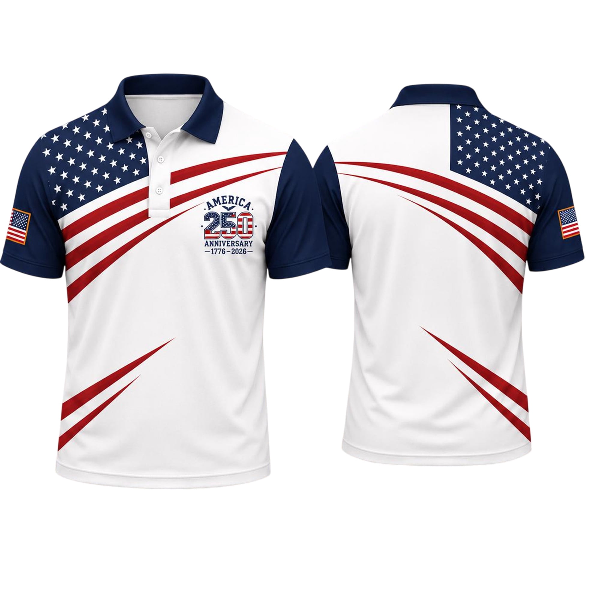 America 250 Anniversary Polo Shirt 1776–2026 Patriotic Golf Shirt, USA ...
