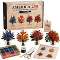 America 250 Beaded Bouquet DIY Kit, Patriotic 3D Beaded Flower Craft ...