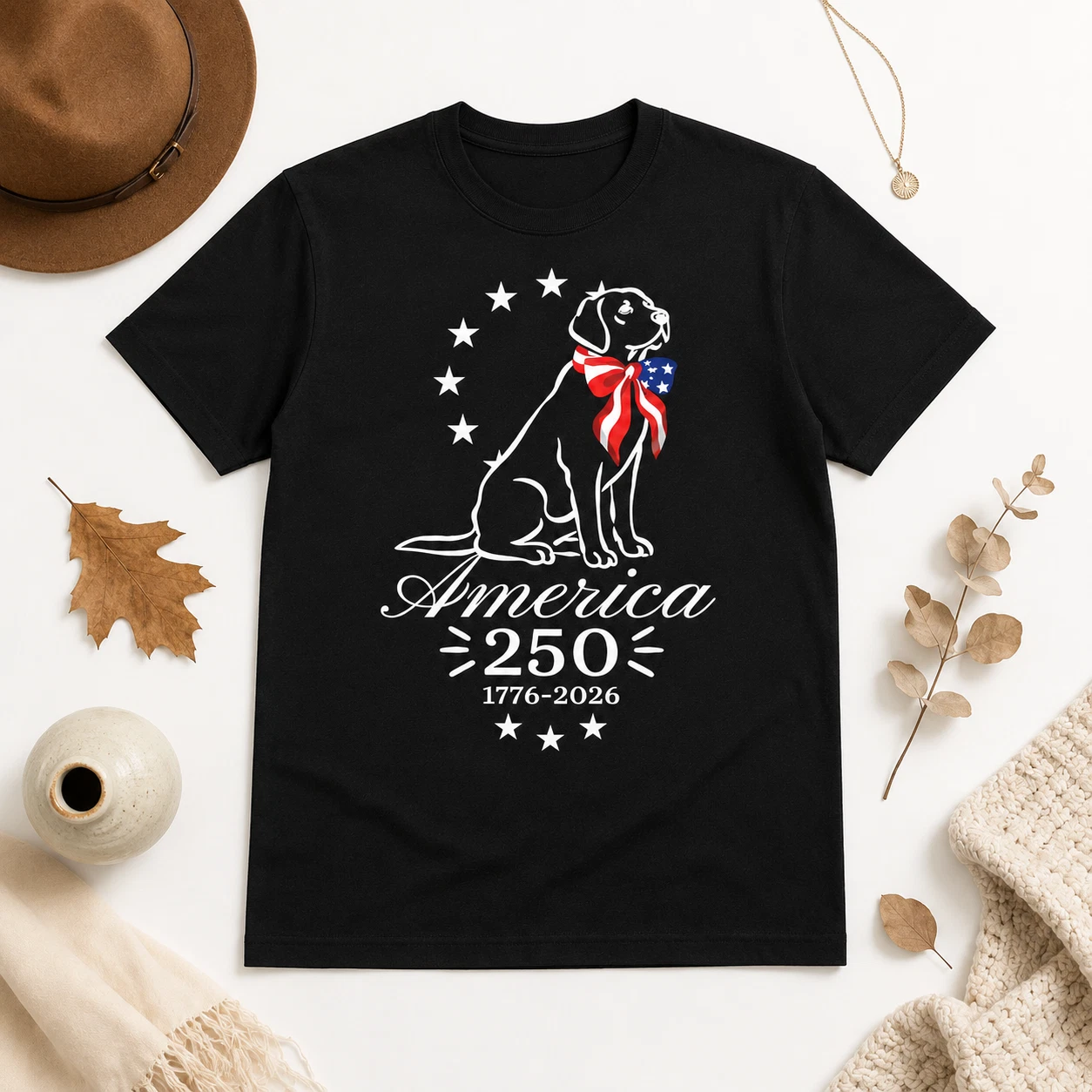 America 250 Dog Patriotic 1776 2026 Puppy Freedom Fireworks Unisex T ...