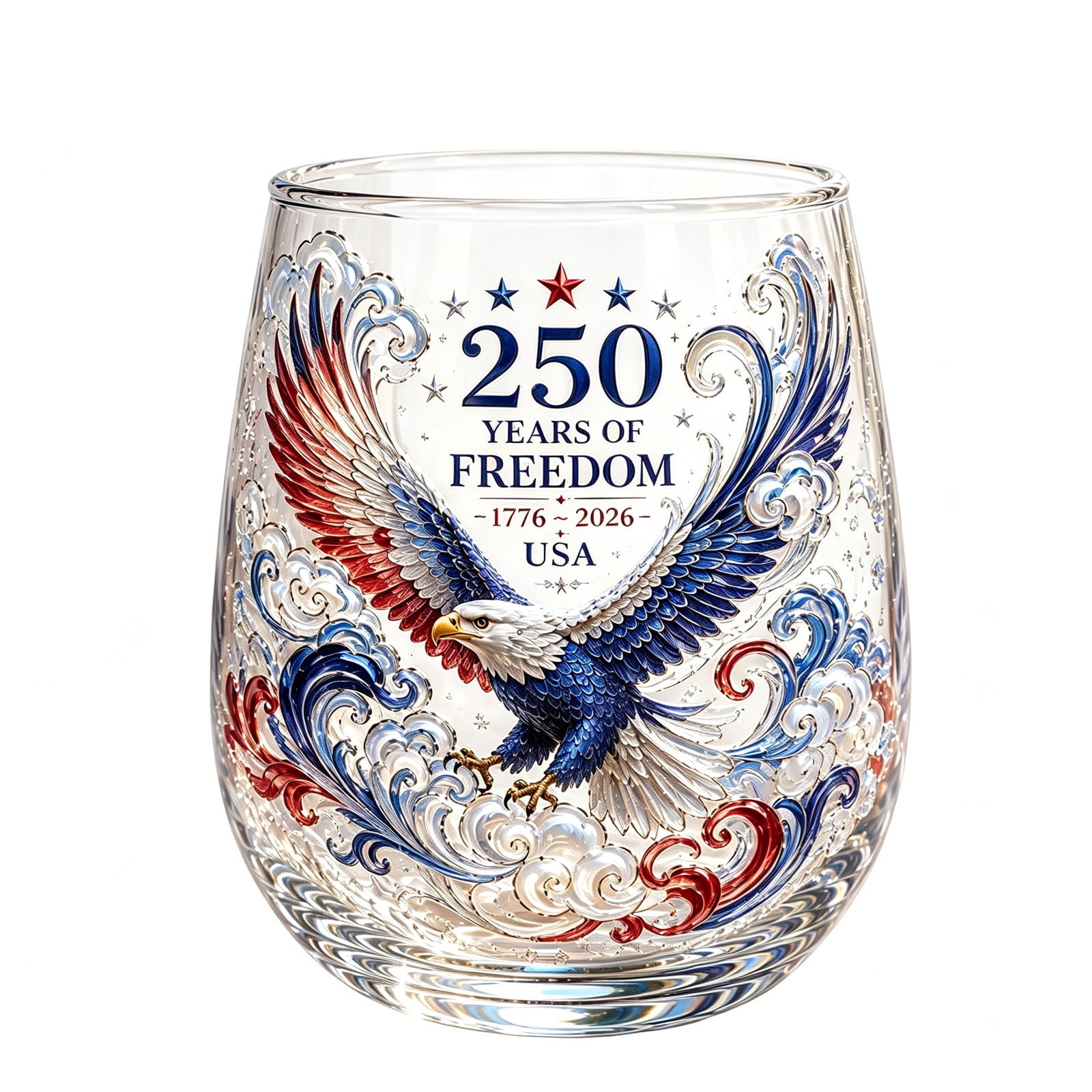 America 250 Eagle Glass Tumbler, 2026 US 250 Years of Freedom Eagle ...
