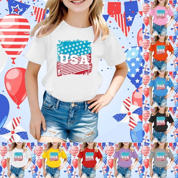 America 250 Kids Baby Boys America Flag Shirts 4Th of July Patriotic ...