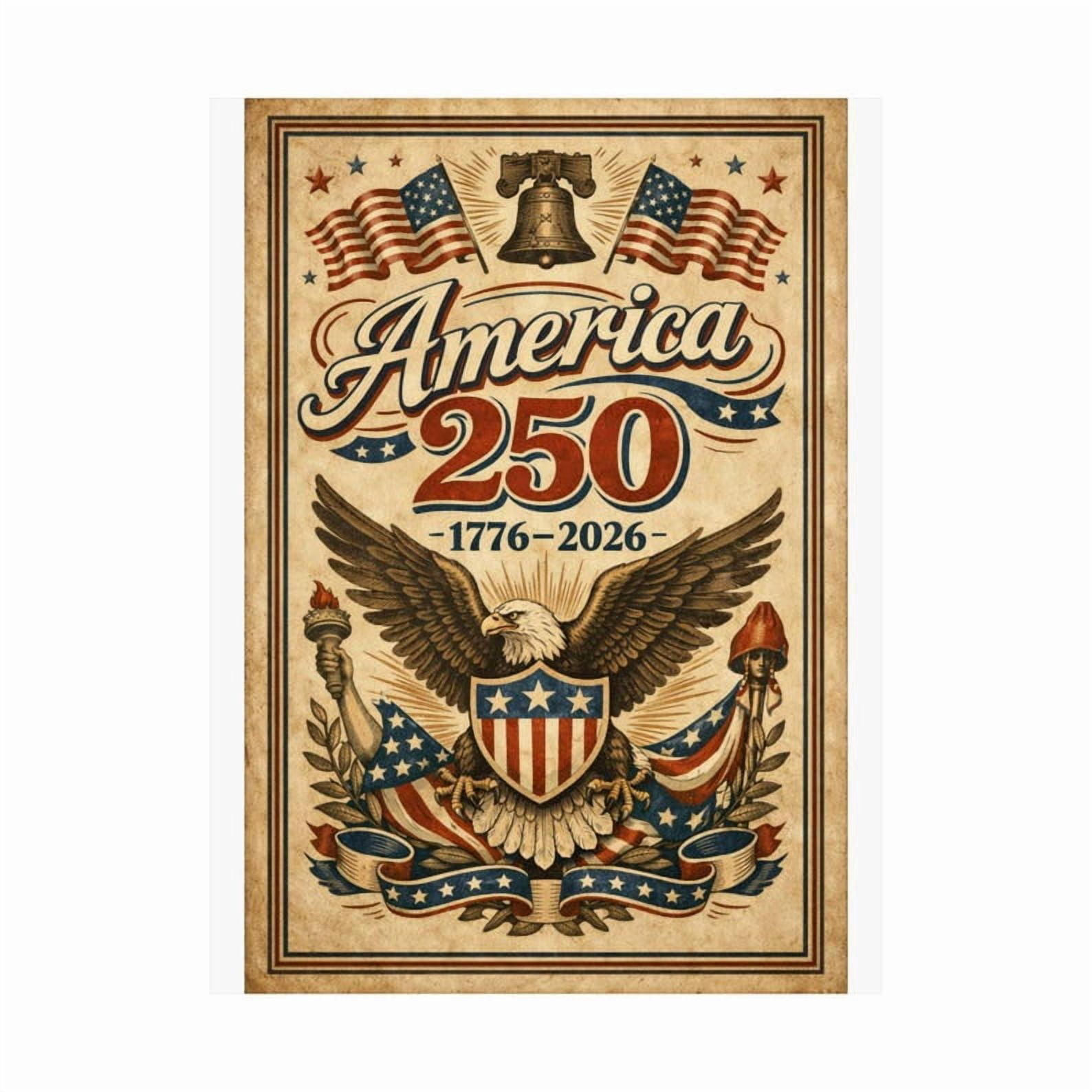 America 250 Matte Poster, 1776 to 2026 Patriotic Vertical Wall Art ...