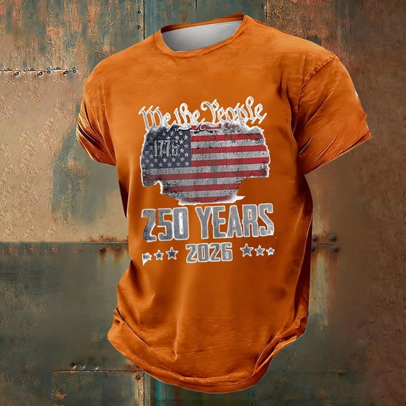 America 250 Men's Casual Graphic Patriotic Print Fashion Comfort Daily ...