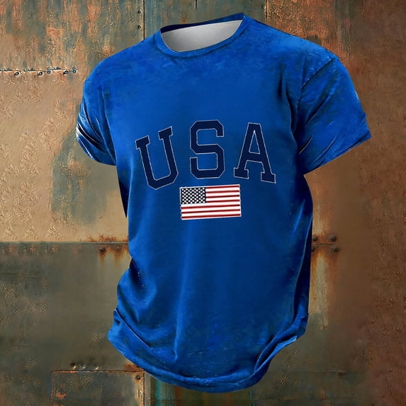America 250 Merchandise Mens Short Sleeve Crewneck Independence Day ...