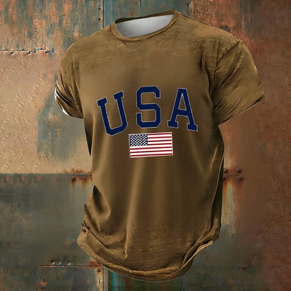America 250 Merchandise Mens Short Sleeve Crewneck Independence Day ...