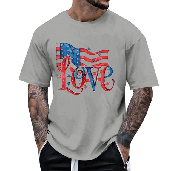 America 250 Merchandise Mens Short Sleeve Crewneck Patriotic Graphic ...