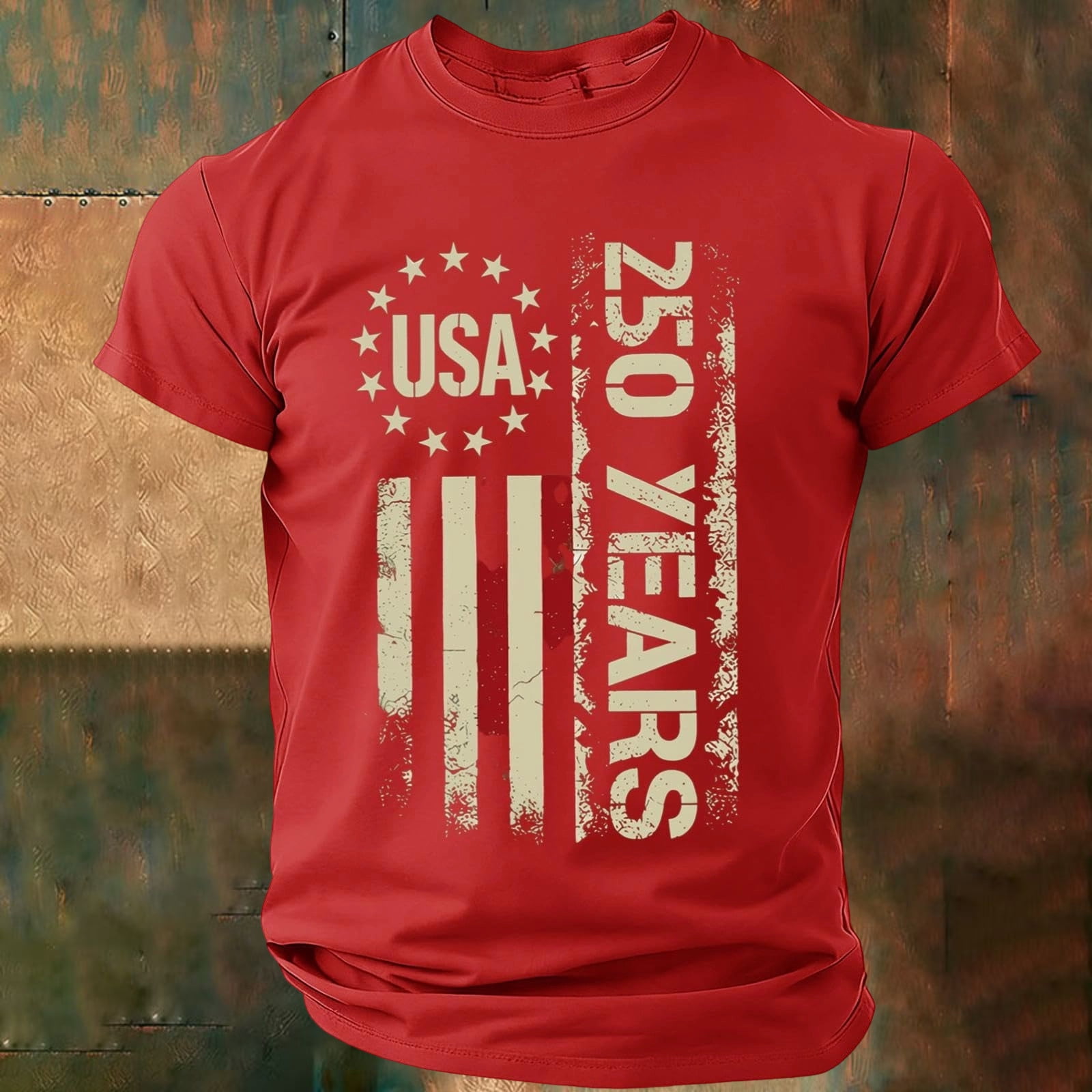 America 250 Merchandise Mens Short Sleeve Crewneck Patriotic Graphic ...