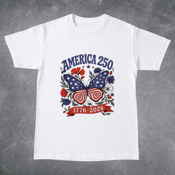 America 250 Patriotic Butterfly Celebration 4th of July Unisex T ...