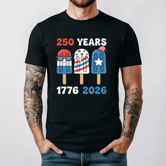 America 250 Popsicle Patriotic Ice Cream USA 1776 2026 Independence Day ...