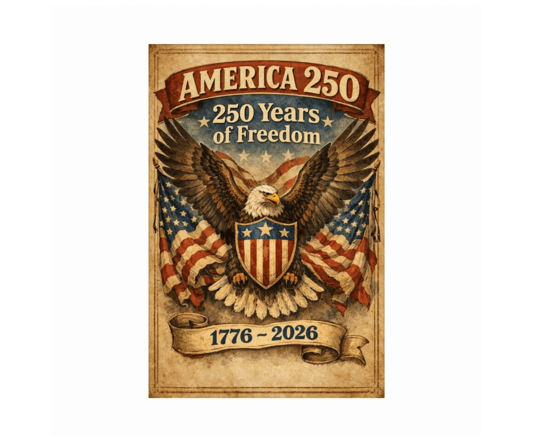 America 250 Poster. 1776 to 2026 Patriotic Vertical Wall Art Poster ...