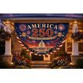 America 250 Semicircle Flag Patriotic Porch Banner for 2026 Celebration ...