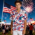 America 250 Shirt Boys Loose Fit Independence Day Flag Print Lapel ...