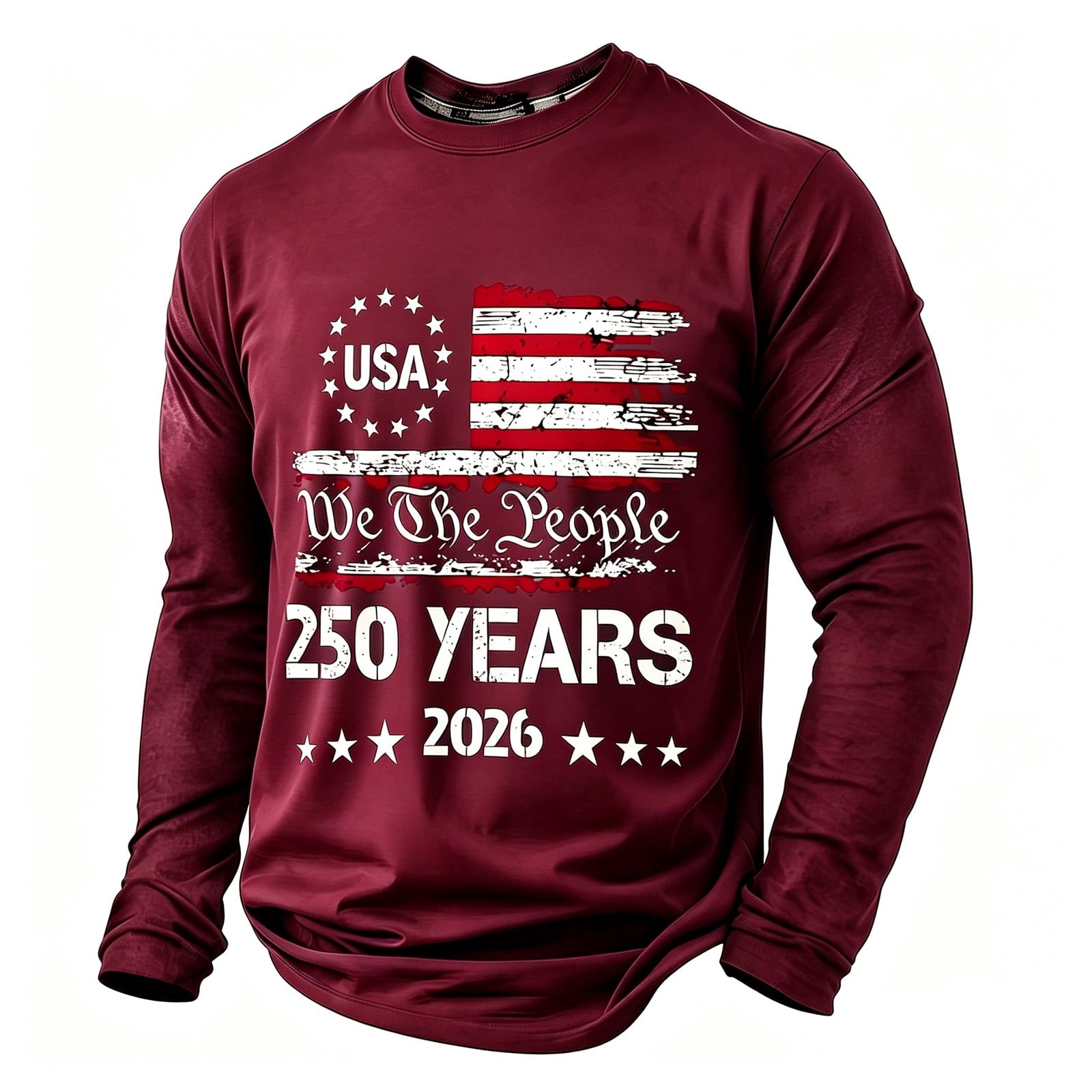 America 250 Shirt Casual Sporty Color Long Sleeve T Shirt Comfortable ...