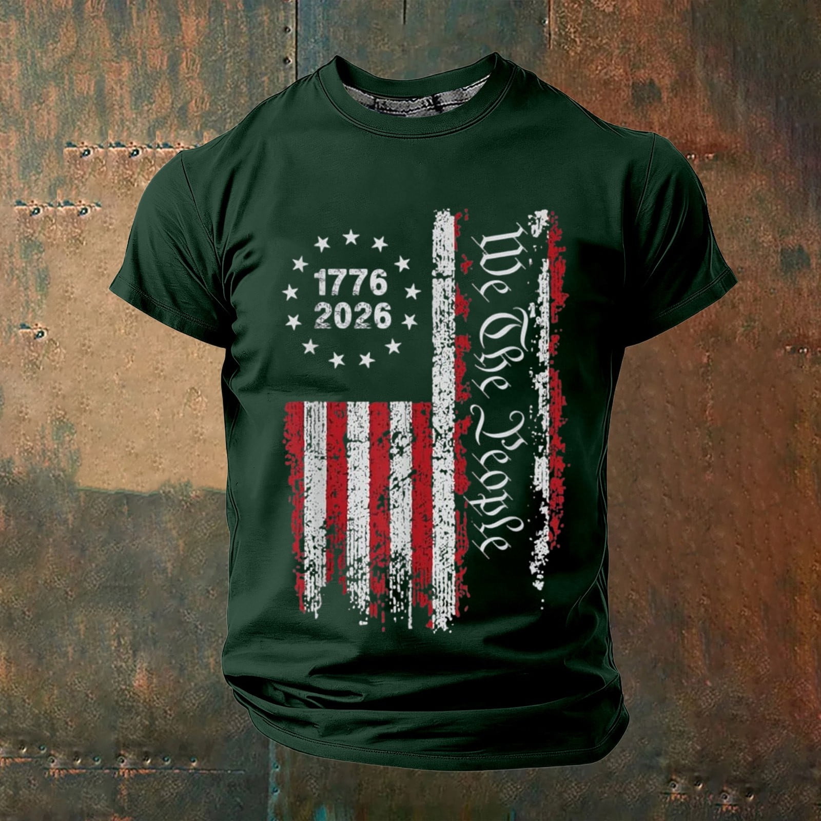 America 250 Shirt Mens Short Sleeve Crewneck Patriotic Graphic Tee ...