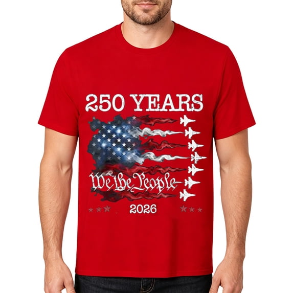America 250 Shirt Mens Short Sleeve Crewneck Patriotic Graphic Tee ...