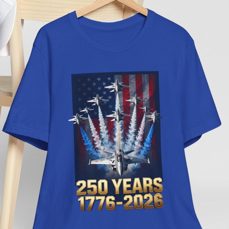 America 250 Shirt, Patriotic Military Aircraft Tee, 1776-2026 USA Flag ...