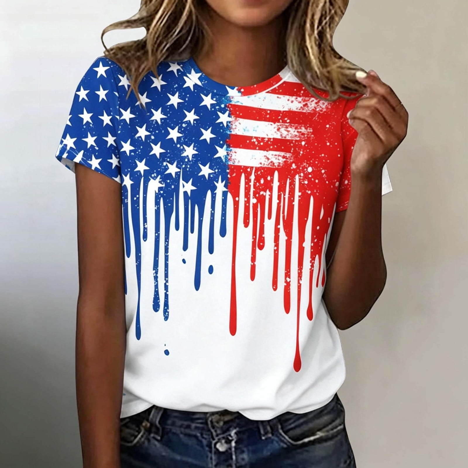 America 250 Shirt Women Women's Classic Crew Neck Soft Everyday Tee ...