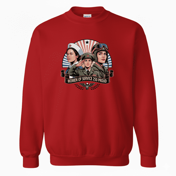 America 250 Women Service Tribute National Pride Graphic Sweatshirt Art ...