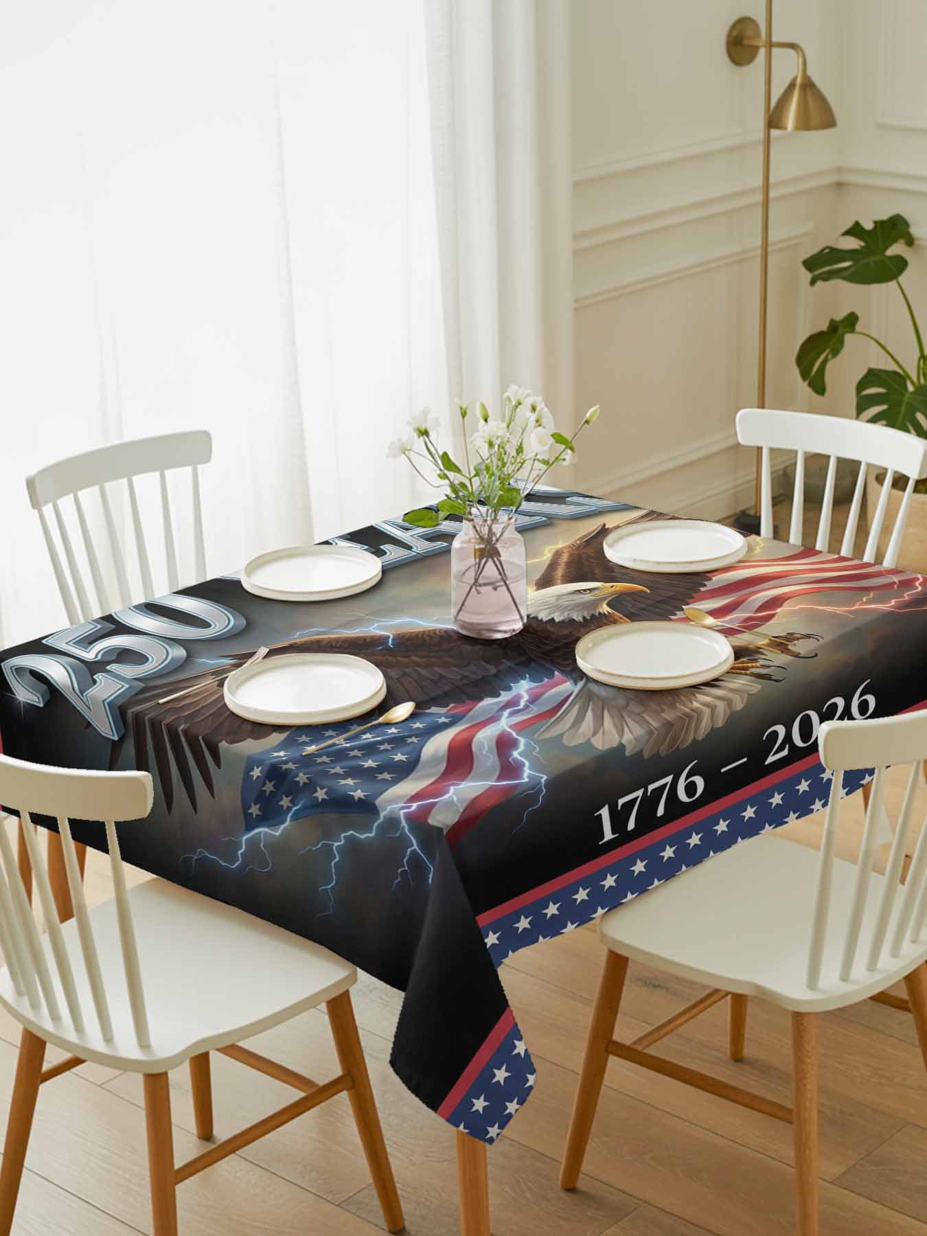 America 250 Years Eagle Table Cloth 60x84 Inch Rectangle, Independence ...