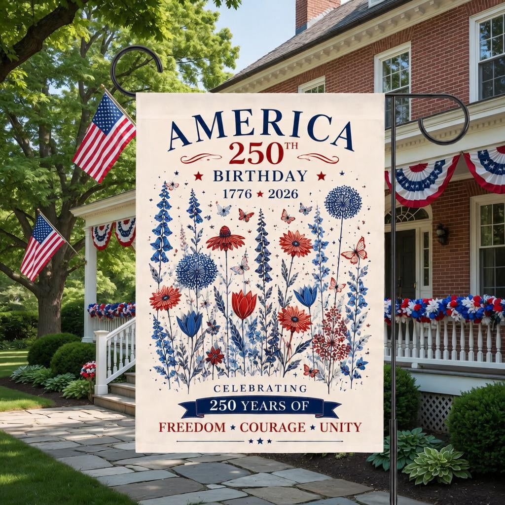 America 250 Years Flag, Semiquincentennial Patriotic Eagle Yard Sign ...