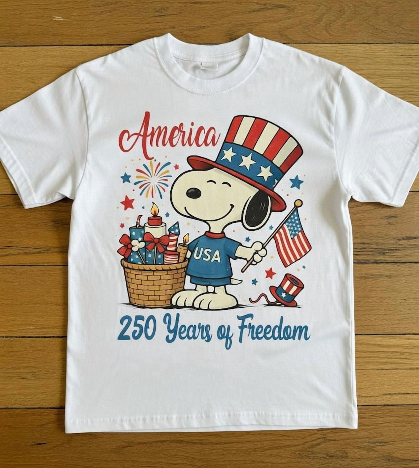 America 250 Years of Freedom Patriotic Snoopy T-Shirt – USA 250th ...