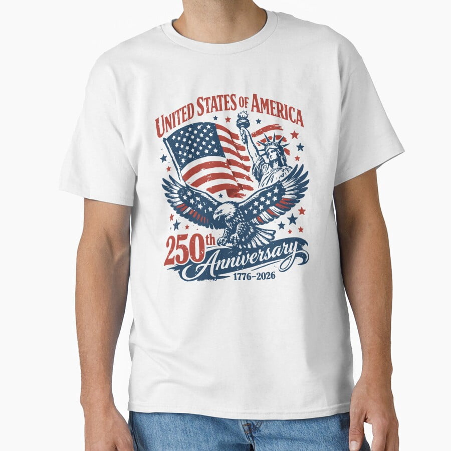 America 250 Years Of Freedom 1776-2026 Patriotic T-Shirt All Size S-5XL ...
